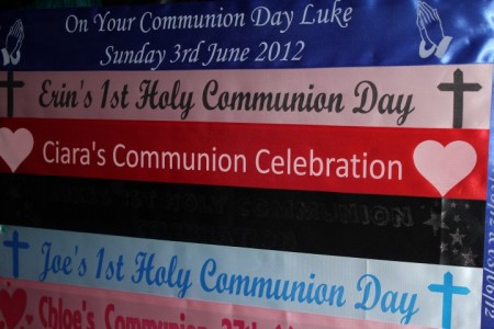 1st Holy Communion Day Personalised Banners | Party Sashes Galore Blog