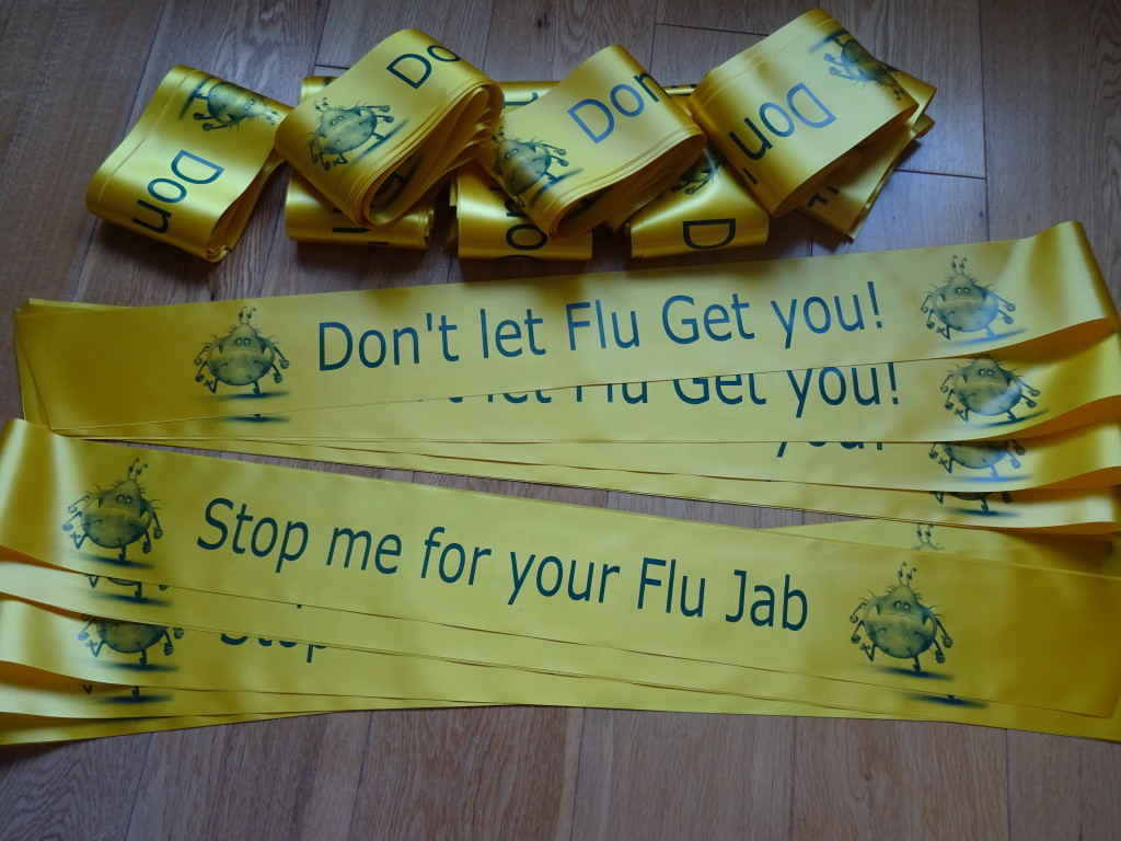 NHS FLU JAB SASHES | Party Sashes Galore Blog